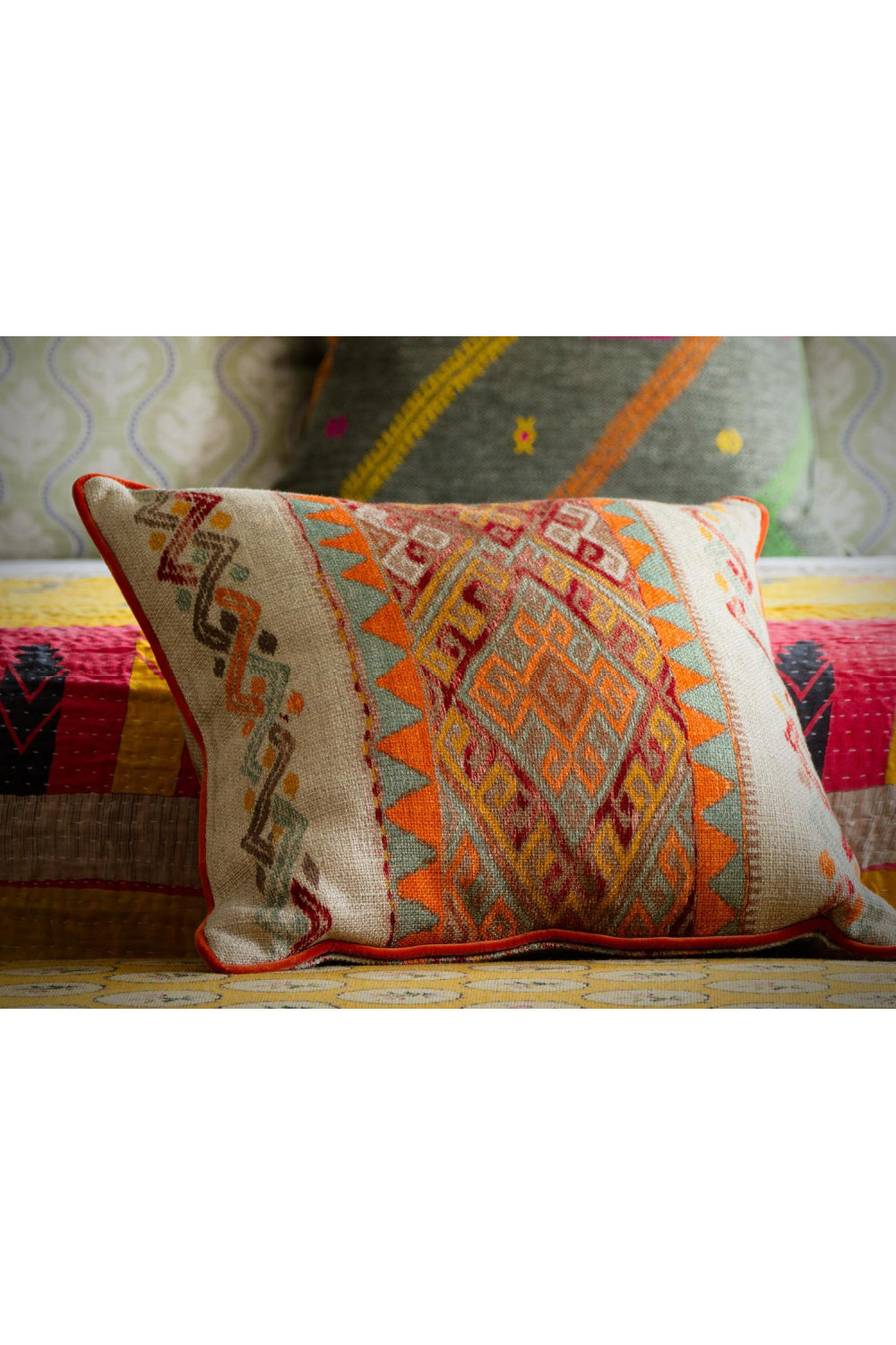 Terracotta Print Cushion | Andrew Martin Frida Sunset | OROA TRADE