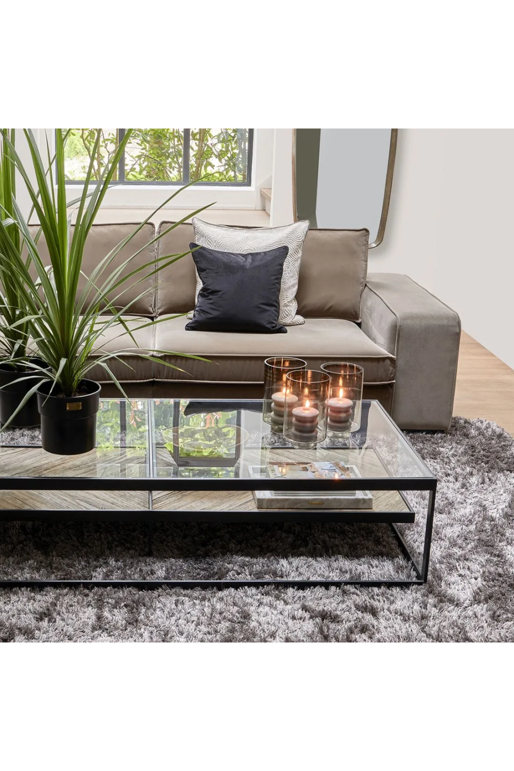 Floating glass coffee table store