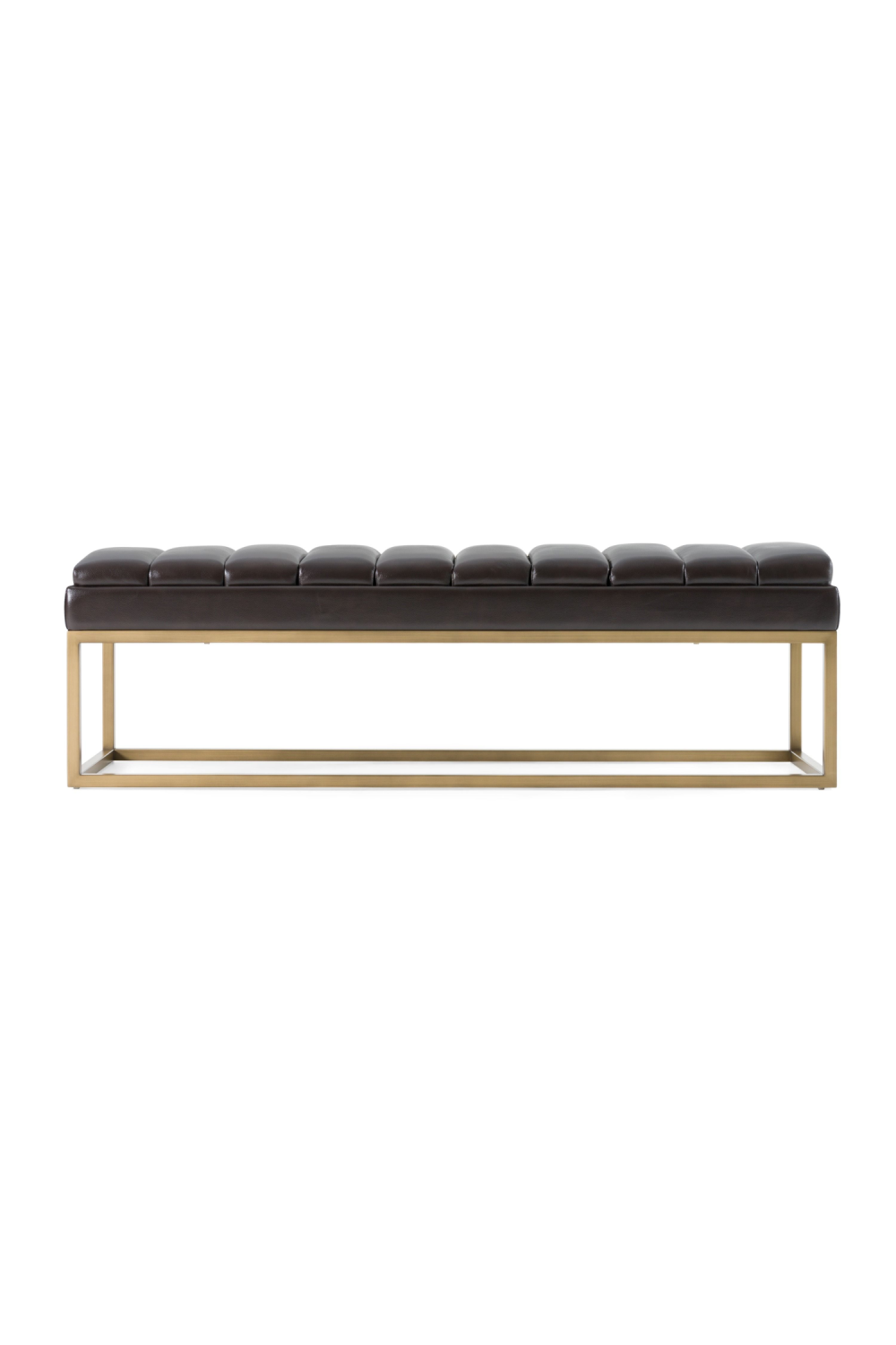Brown Vegan Leather Dining Bench | OROA Modern Bridger | Oroa Trade